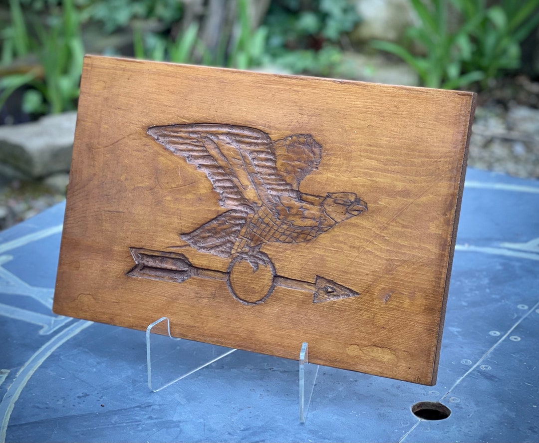Vintage Carved Wood Spread Eagle Architectural Plaque 1970s - Etsy