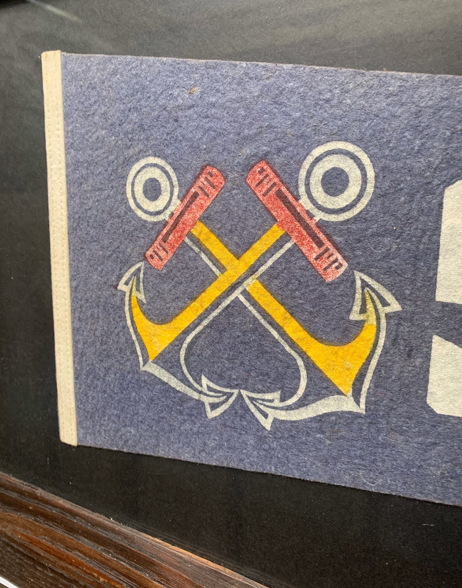 SS Americana Felt Banner United States Ship Antique Oak Frame. - Etsy