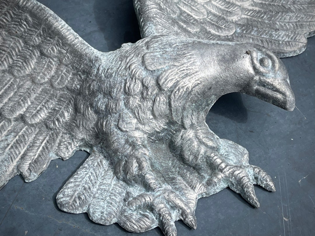 Real Vintage Cast Metal Spread Eagle Architectural Element Ornament ...