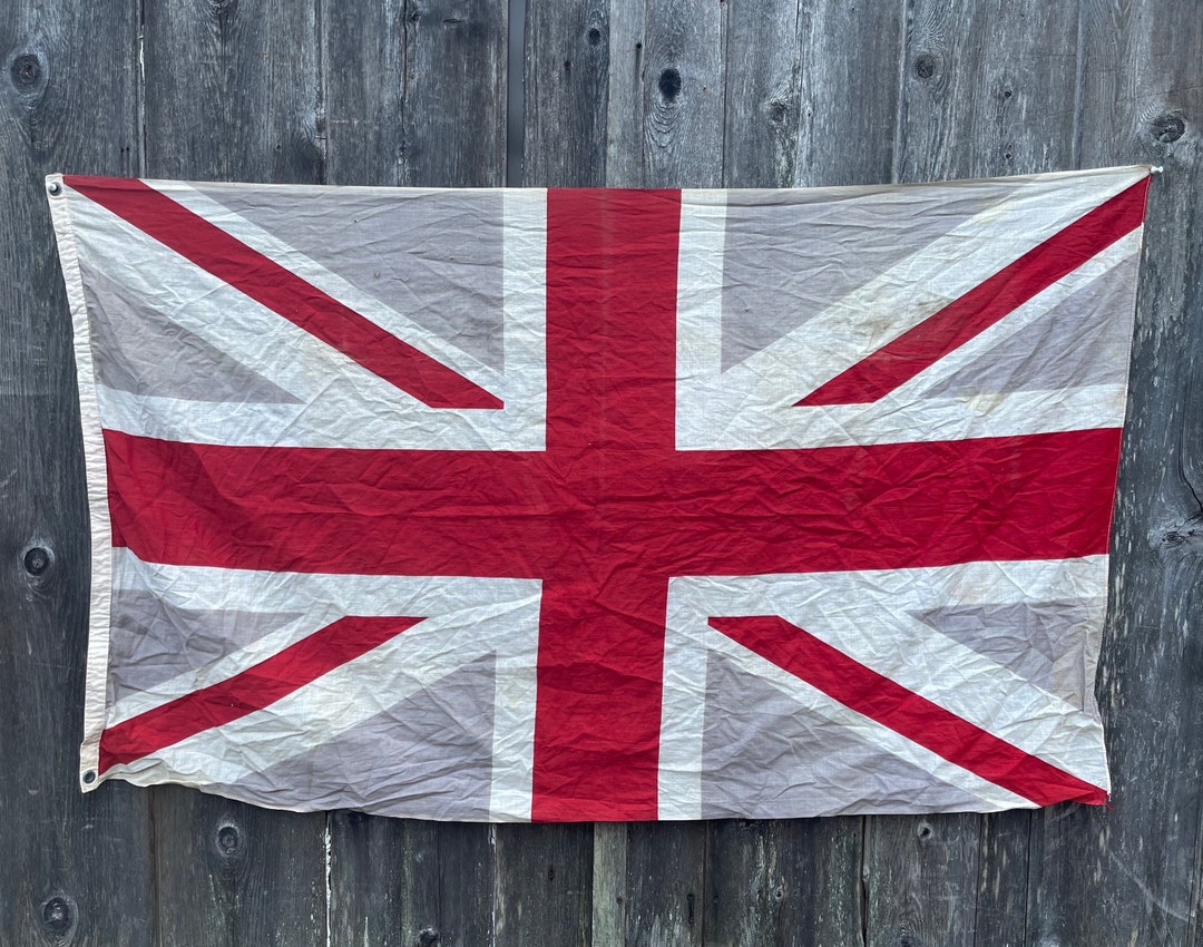 Large British Flag Union Jack Soft Gently Faded Cotton About 54 X 33 ...