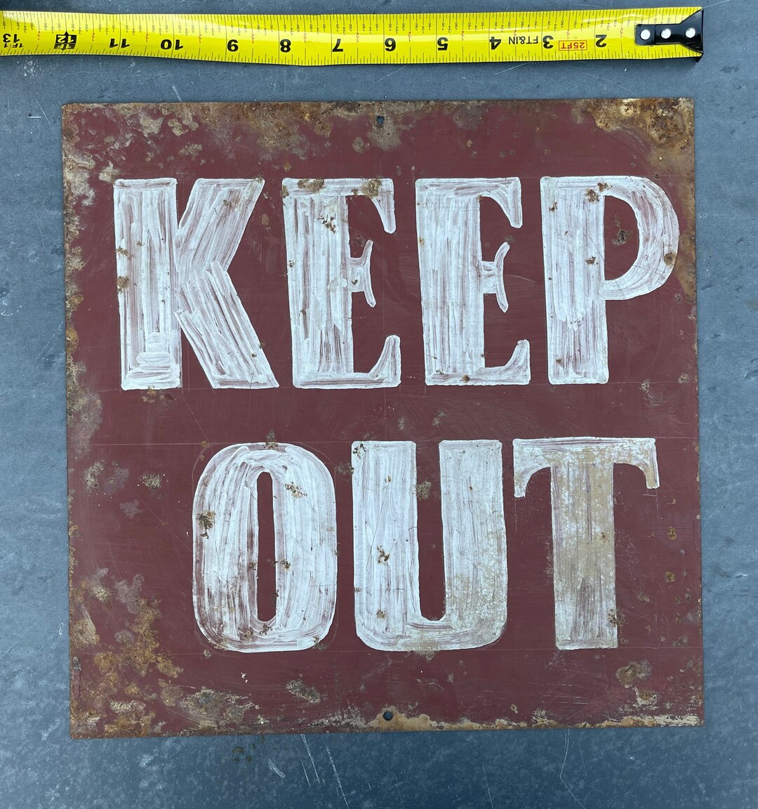 Antique KEEP OUT Sign 1940s Hand Painted on Steel. the Best. - Etsy