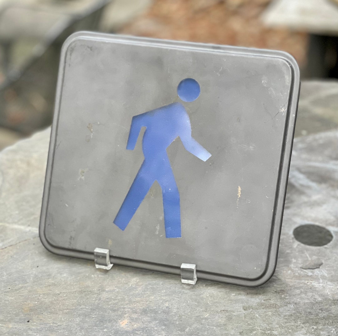 Walk Sign.new York Vintage Walk Sign Heavy Glass FREE SHIPPING - Etsy