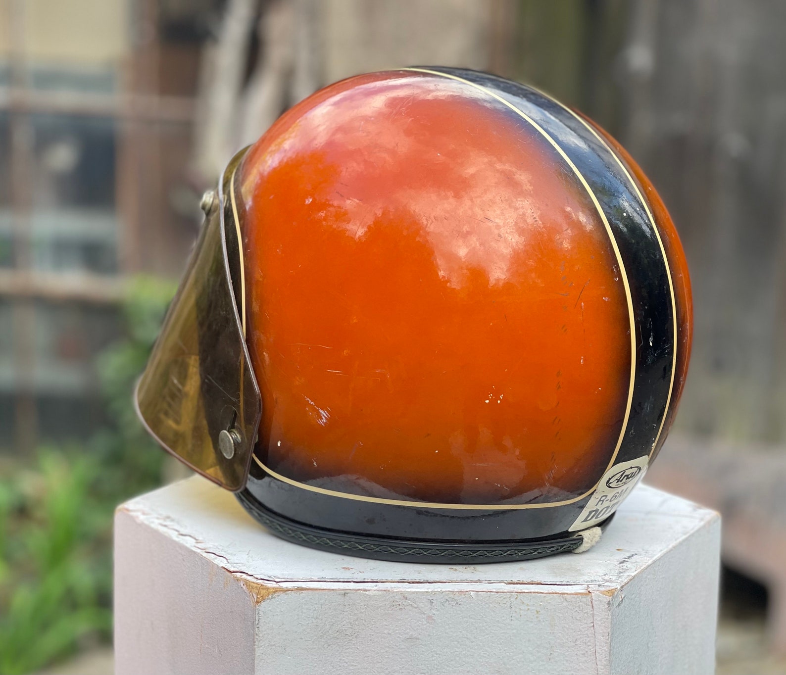 1980s Custom Metal Flake Motorcycle Helmet Vintage Biker Motocross Cafe ...