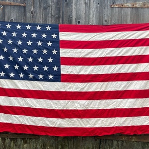 Rare 49 Star American Flag 1959 Sewn Heavy Cotton Great Size ...