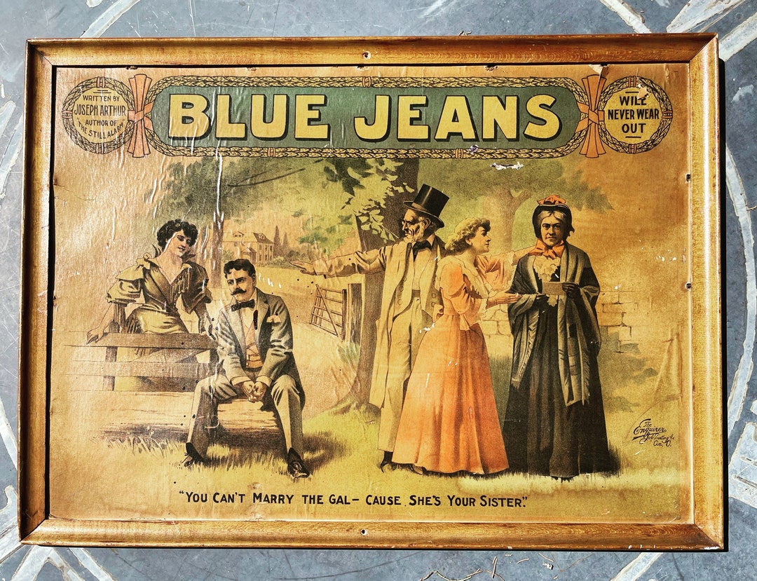 Antique Blue Jeans Poster Great Patina Denim Old New York Advertisement ...