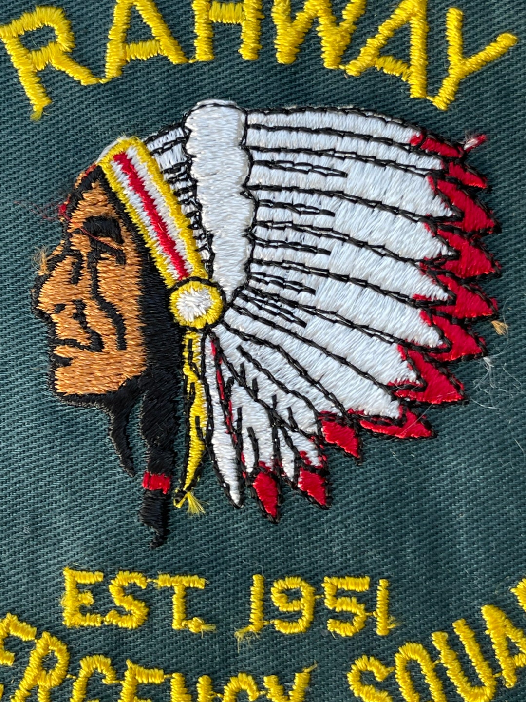 Vintage Rahway Emergency Patch Indian Head Large Vintage Patch - Etsy