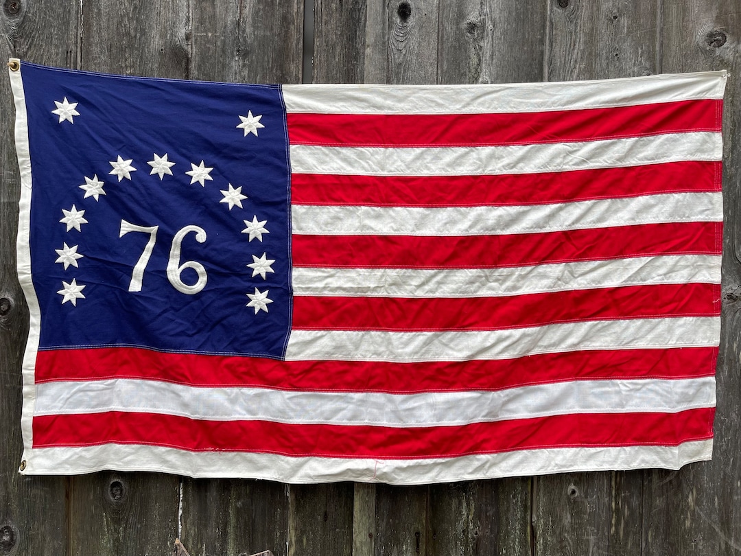 Vintage American Revolutionary Flag Bennington Flag 1976 Embroidered Cotton Flag 3x5 - Etsy