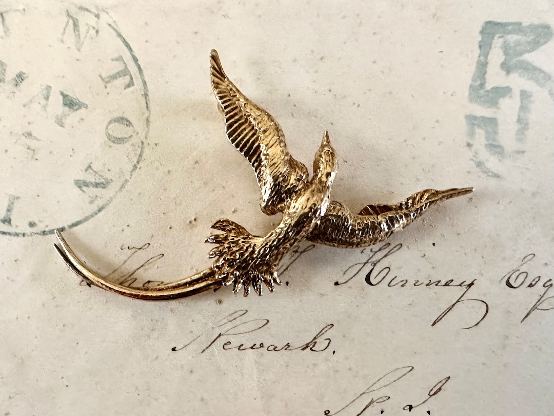 Vintage Gold-toned Phoenix Bird Pin - Etsy