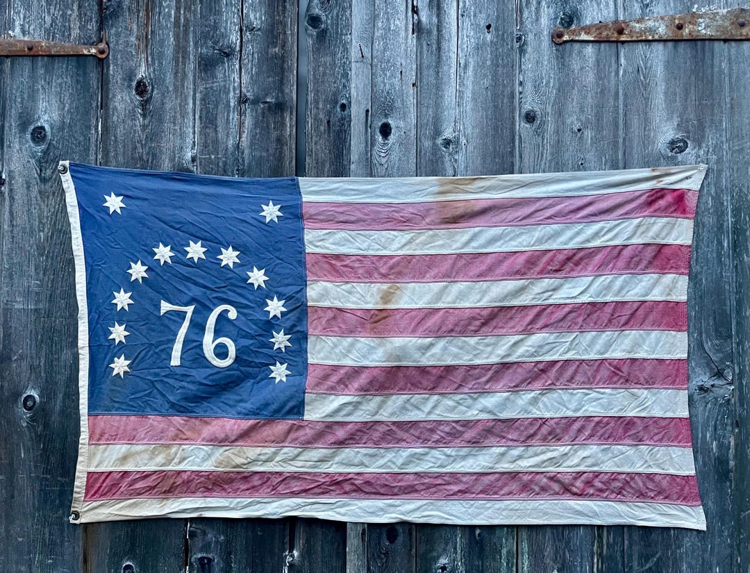 Vintage American Revolutionary Flag Bennington Flag 1976 Embroidered ...