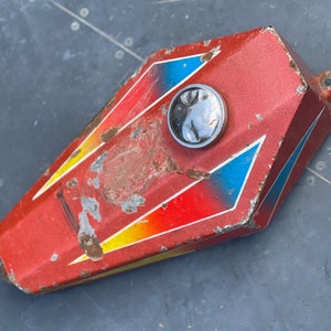 1970s Custom Motorcycle Gas Tank Chopper Coffin Tank Metal Flake Paint ...