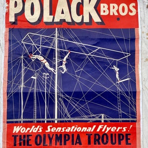 Vintage Polack Bros Brothers Circus Poster. Early Trapeze - Etsy
