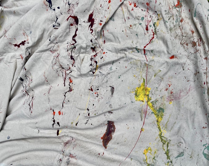 Gorgeous Vintage Artist Painters Tarp Soft Thick Cotton Drop Cloth the ...
