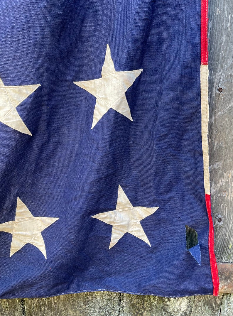 Large Antique American Flag USN Jack 48 Star Navy Ship Flag Rare ...