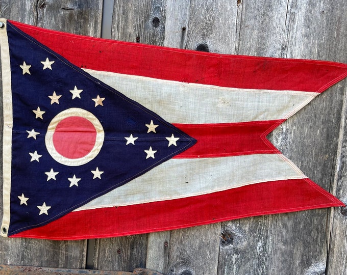 Very Scarce Antique Wool Nautical Flag Early. Ohio State Burgee Great ...