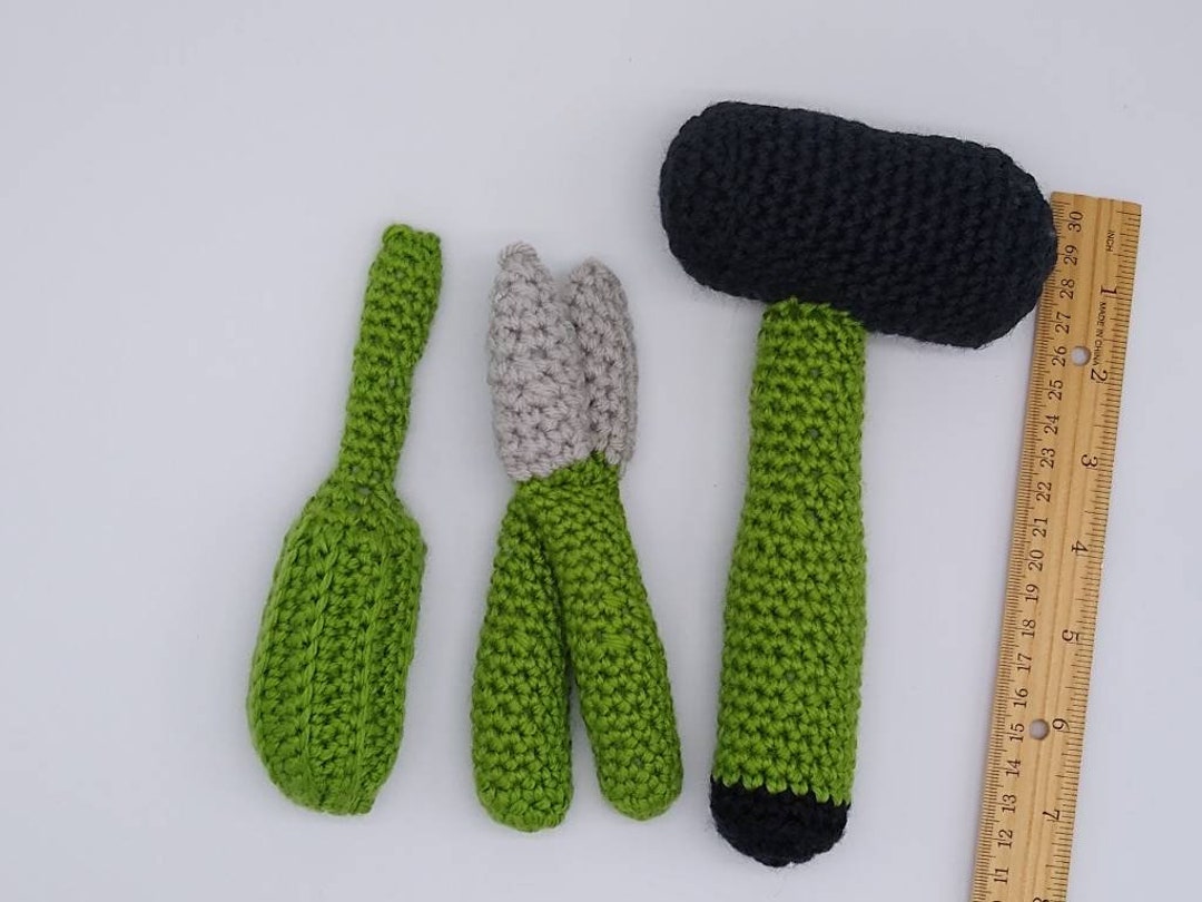 Soft Tool Kit, Crocheted Toy Hammer, Pliers and Screwdriver. Pretend ...