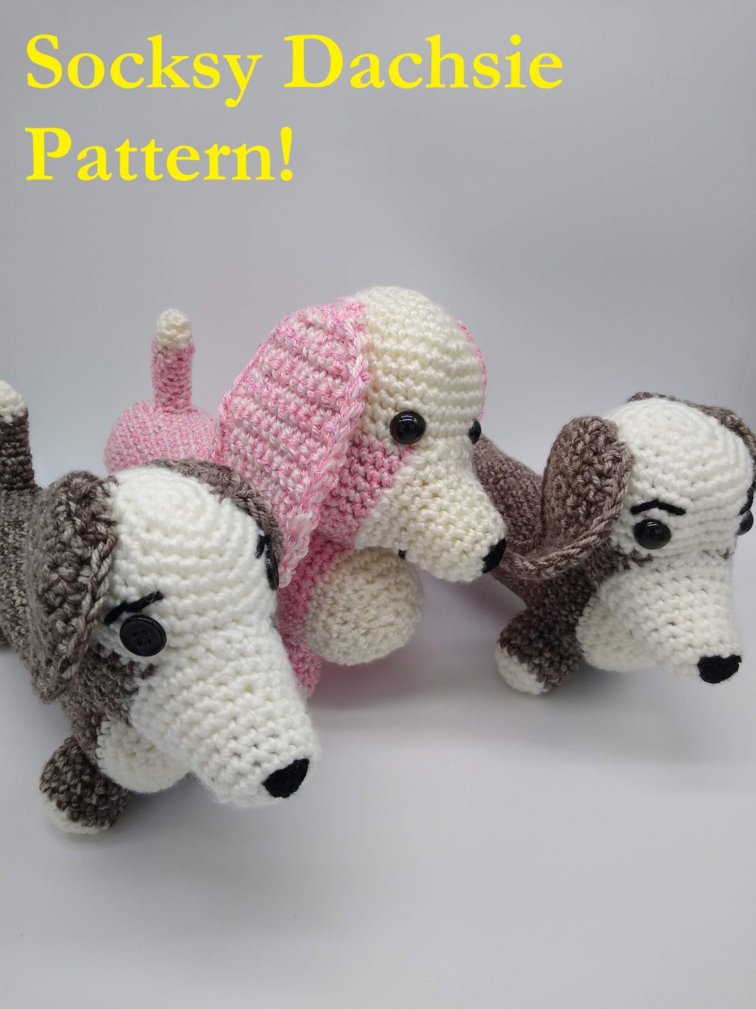 Pattern Only. Amigurumi Dachshund Crochet Pattern PDF, Sock Dachshund ...