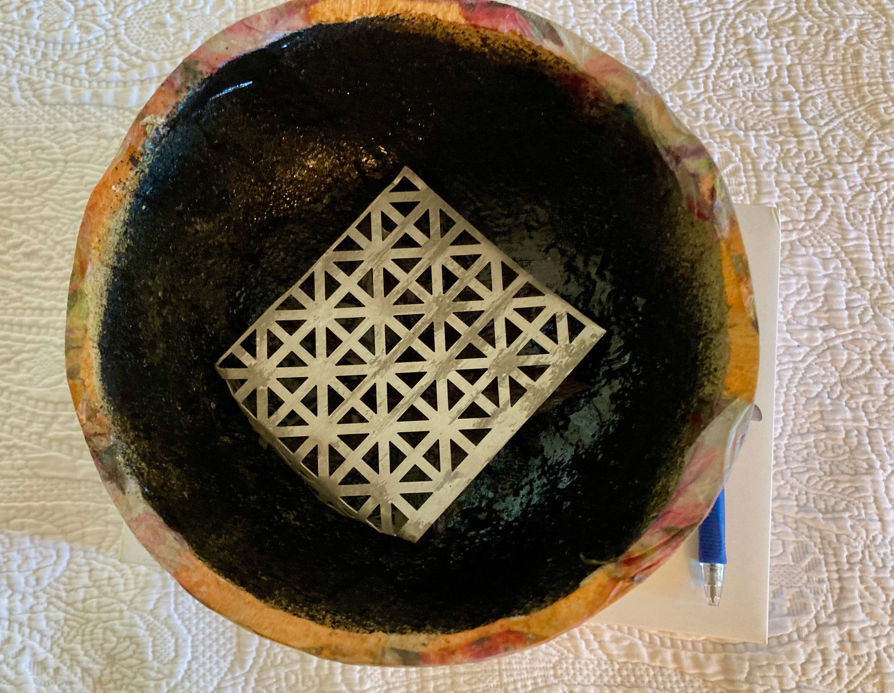 Decoupage Dried Gourd Pot/planter With Legs, Stain and Pressed Flowers ...