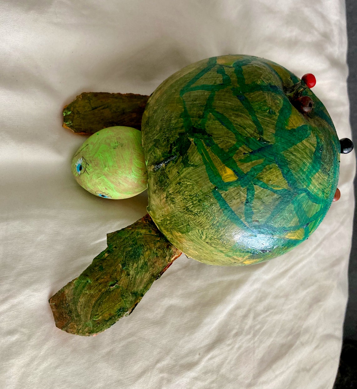 Cute Little Green Turtle Made From Gourd Pieces, 4 Wide Shell - Etsy
