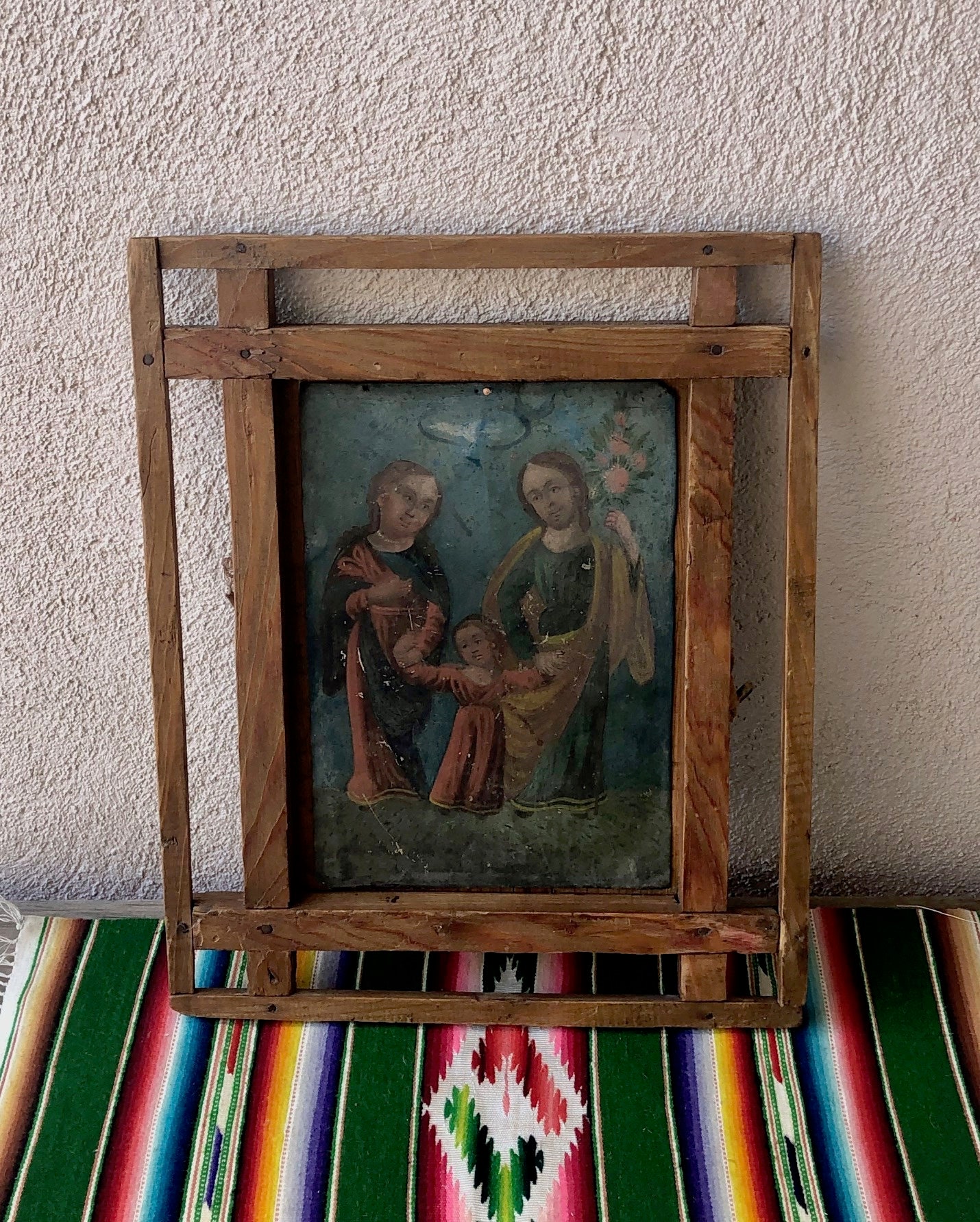 SALE Collectors Vintage Mexican Retablo Sagrada Family / Holy Family ...