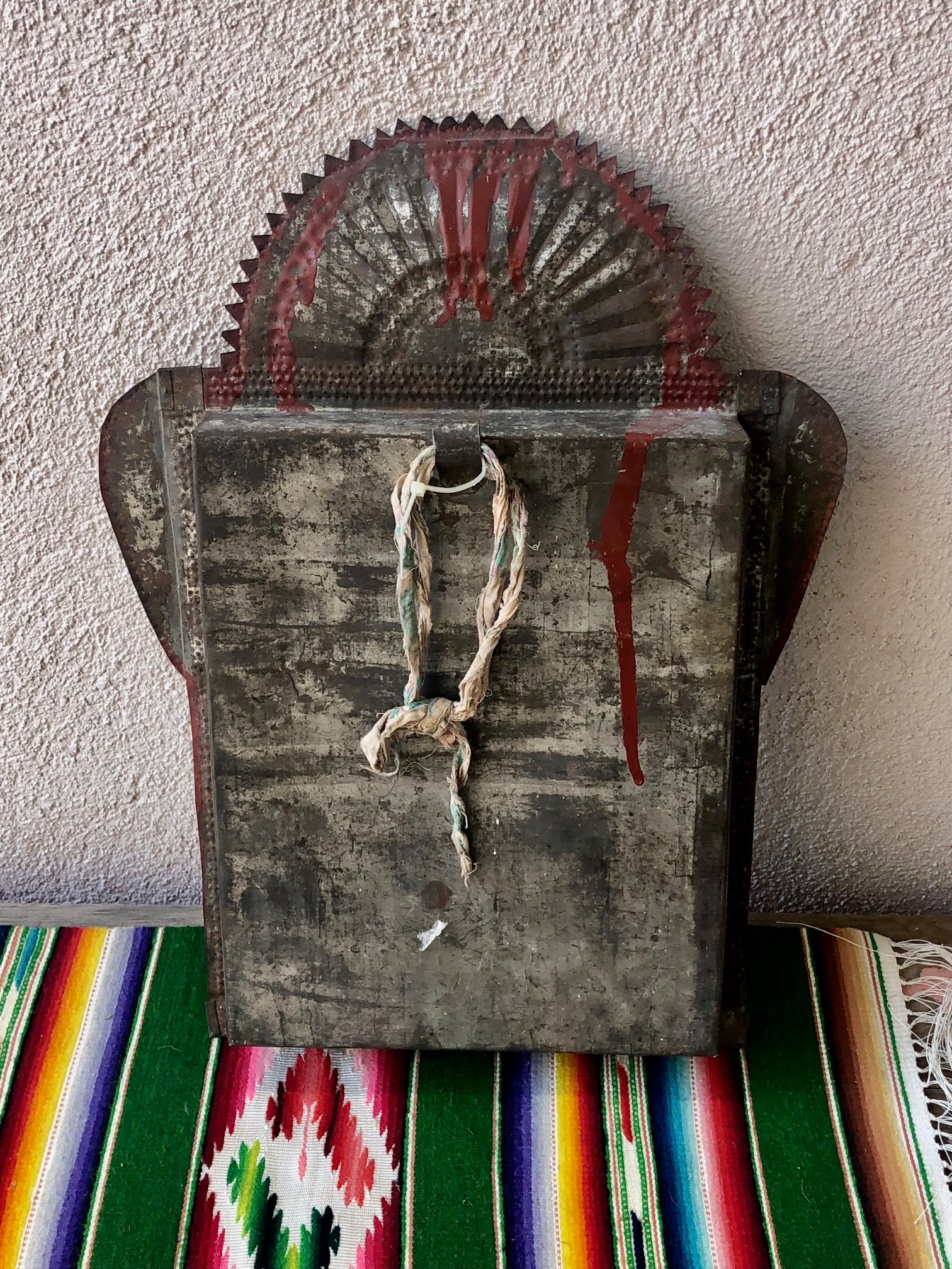 RARE Mexican Tin Nicho Vintage Retablo Virgin De Refugio 1900's Central ...