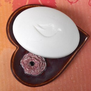 Spoon Rest. Ceramic Ring Holder. Poppy Flower Ring Holder. Valentine ...