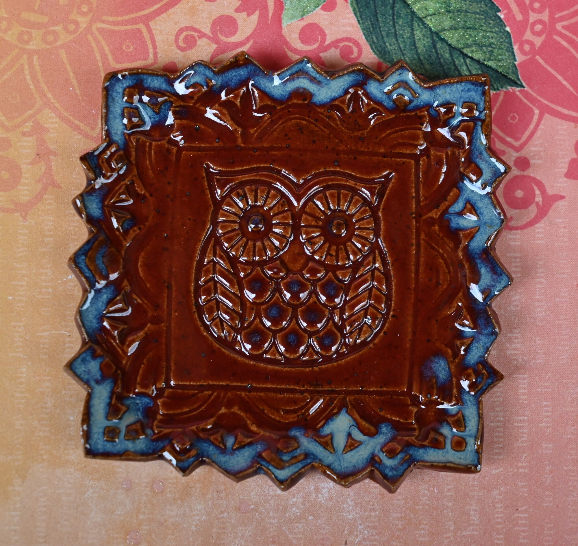 Owl trinket dish. Teaspoon rest. Tea bag rest. Spoon rest. - Etsy.de