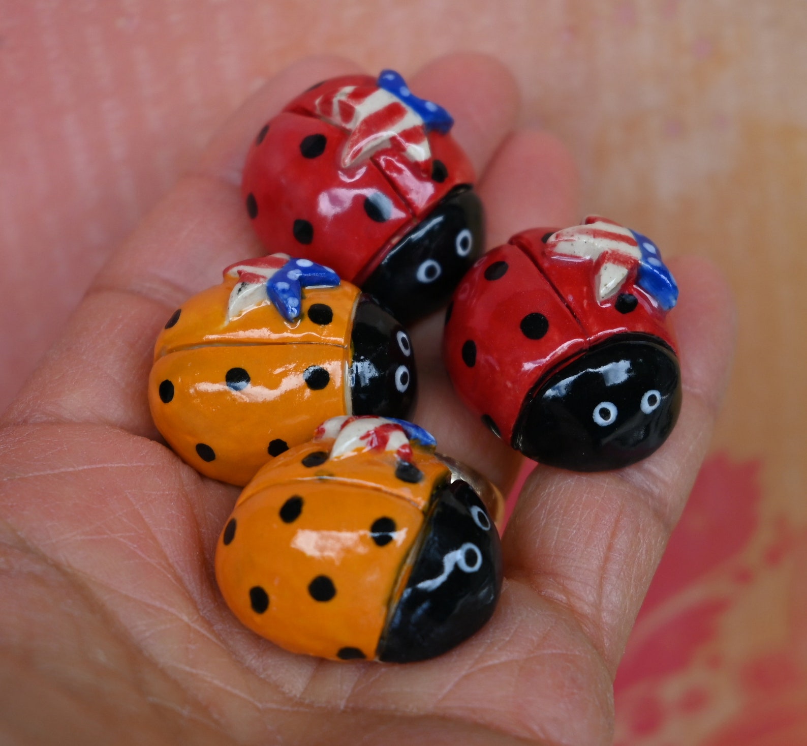 Ladybug Figurine. Ceramic Ladybug. Miniature Ladybug | Etsy