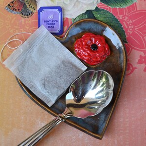 Spoon Rest. Ceramic Ring Holder. Poppy Flower Ring Holder. Valentine ...