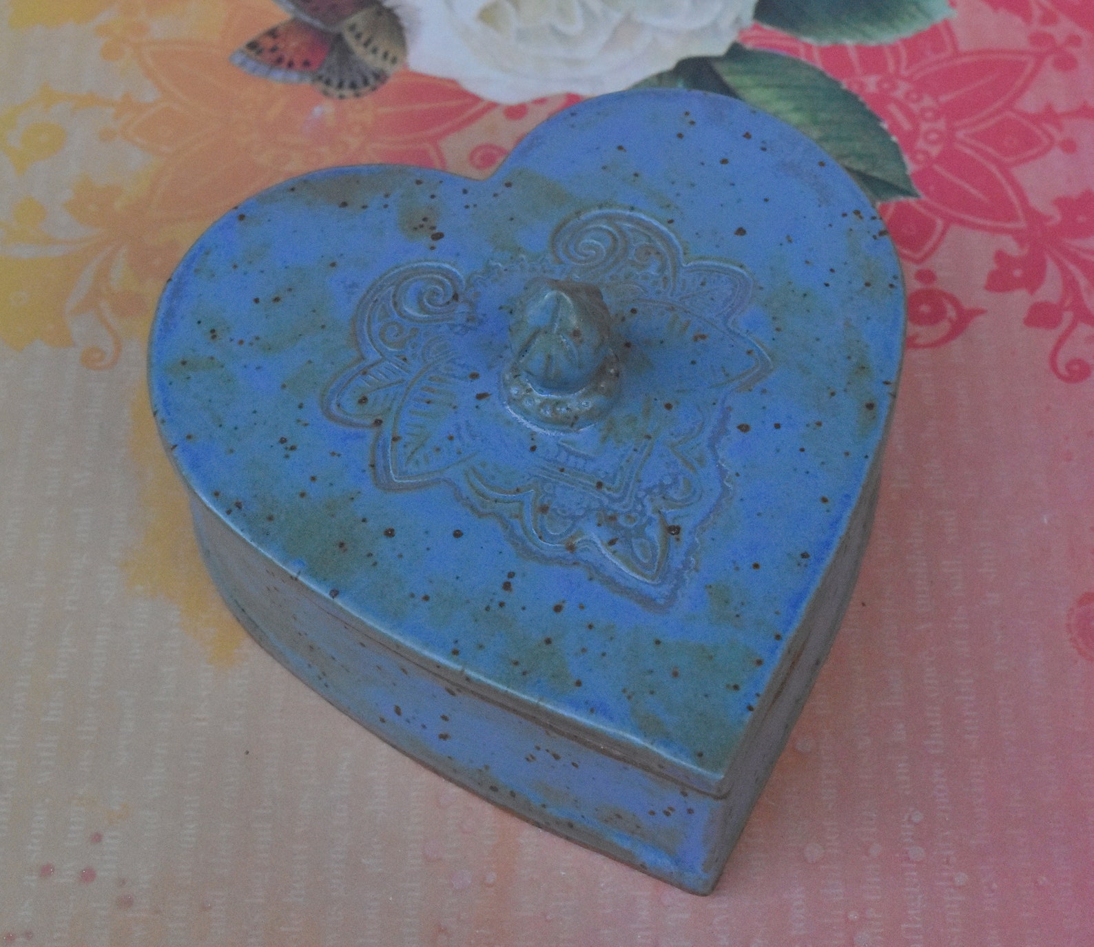 Jewelry Box. Ceramic Handmade Box. Lotus Heart Box. Lotus - Etsy