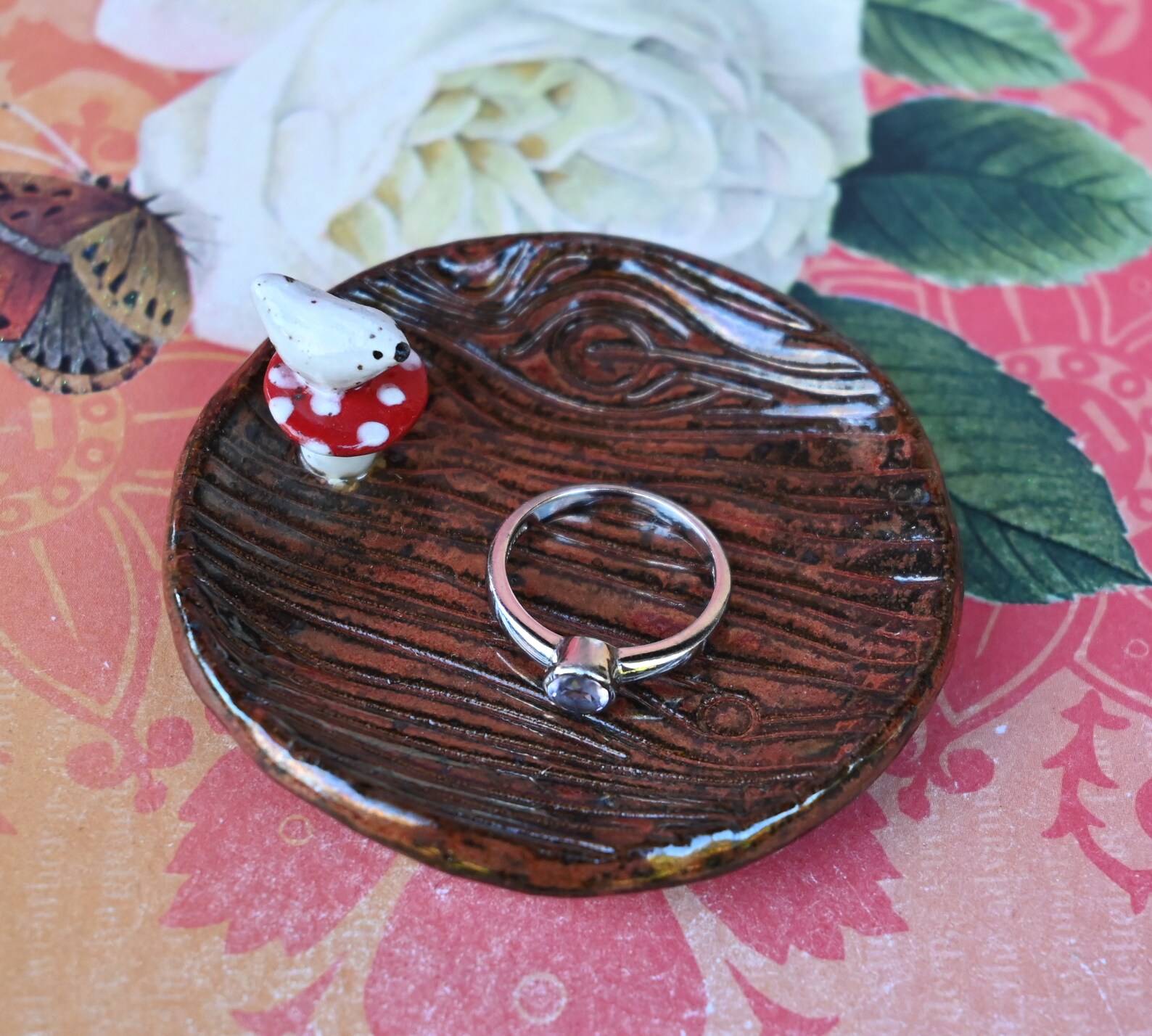 Peace Dove Ring Dish. Mushroom Ring Holder. Tea Bag Rest Teaspoon Rest ...