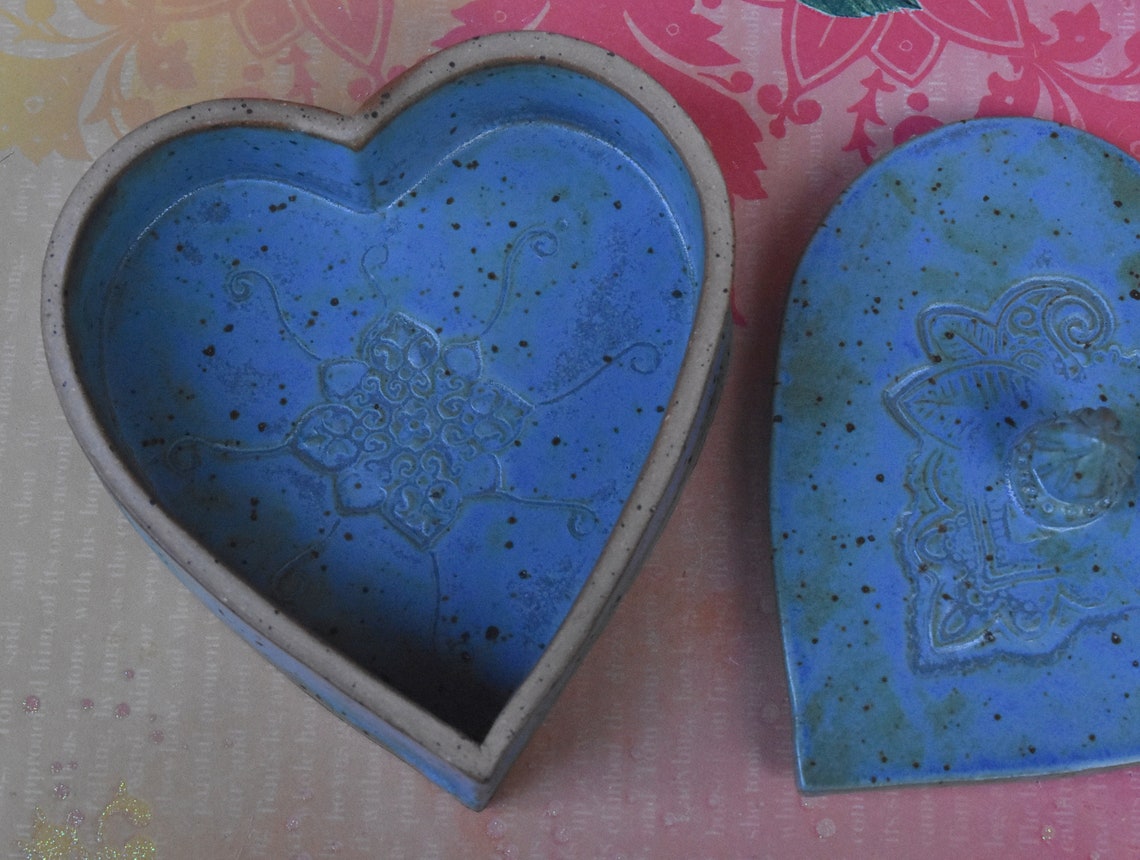 Jewelry Box. Ceramic Handmade Box. Lotus Heart Box. Lotus - Etsy