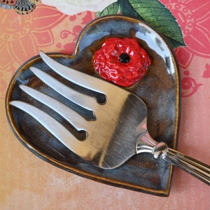Spoon Rest. Ceramic Ring Holder. Poppy Flower Ring Holder. Valentine ...