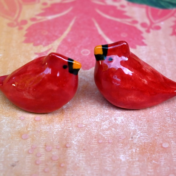 Red Ceramic Cardinal Figurine - Etsy