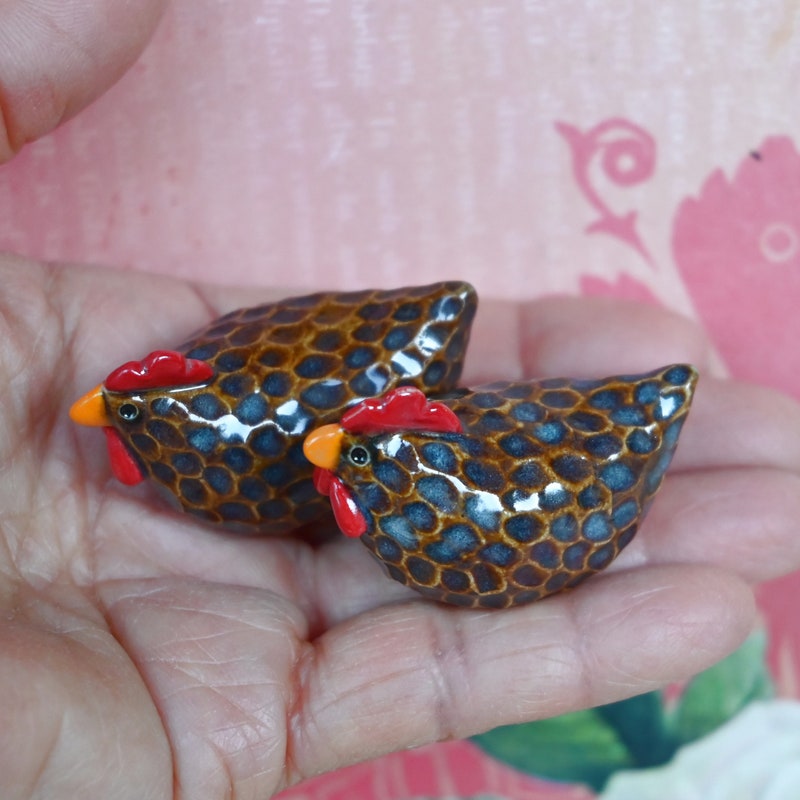 Small Clay Chicken Figurine - Etsy