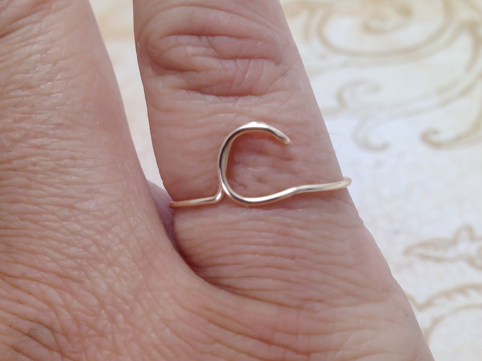 Initial Ring Letter C Ring Personalized Wire Initial Ring | Etsy