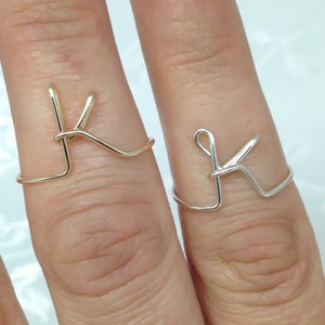 Initial Ring, Letter K Ring, Personalized Wire Initial Ring, Wire Ring ...