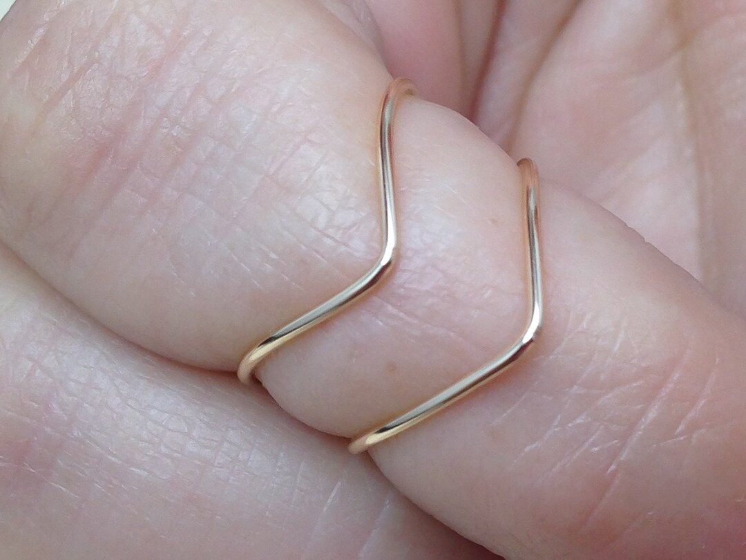 Adjustable Chevron Ring Set: Gold, Silver, Pink Knuckle Rings - Etsy