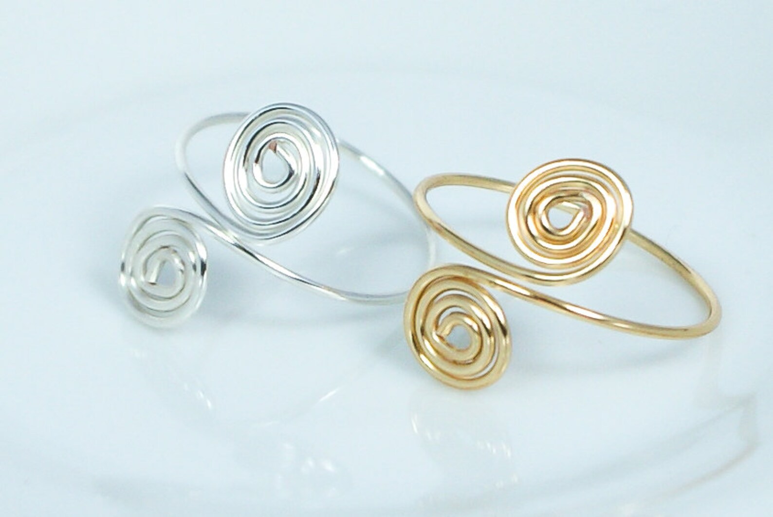 Spiral ring in gold or silver spiral ring toe ring spiral | Etsy