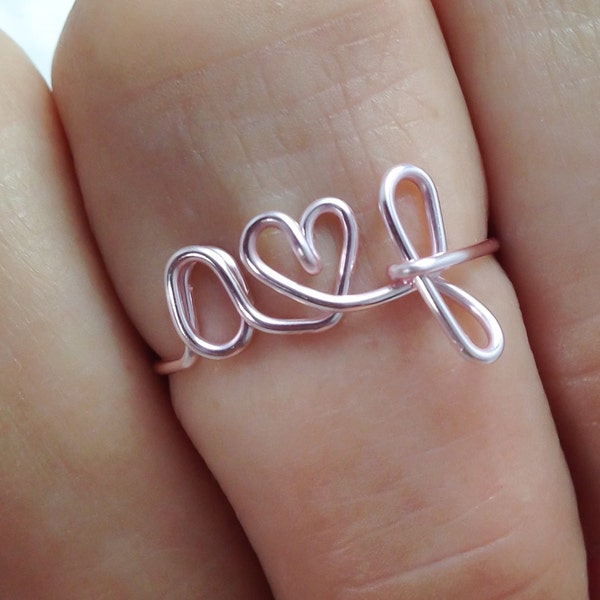 Wire Initial Ring - Etsy