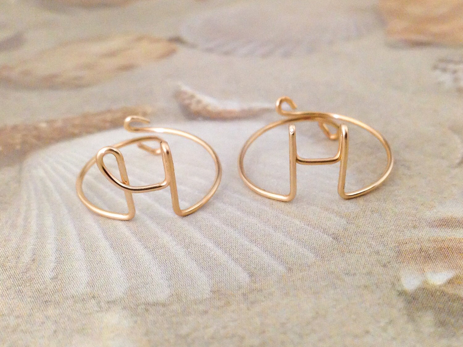 Initial Ring Letter H Ring Personalized Wire Initial Ring - Etsy