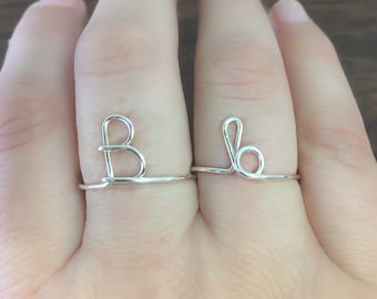B Initial Ring | Etsy