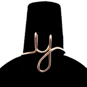 Wire Initial Ring: Personalized Letter Y Ring, Adjustable - Etsy