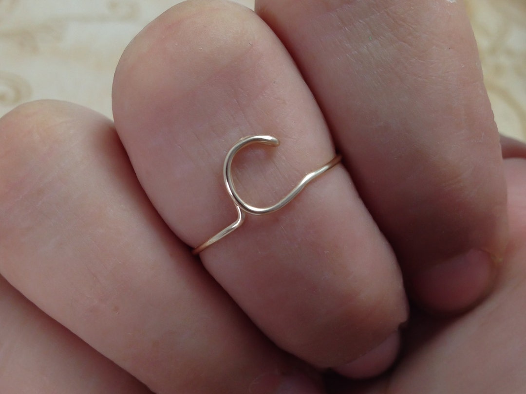 Initial Ring Letter C Ring Personalized Wire Initial Ring - Etsy