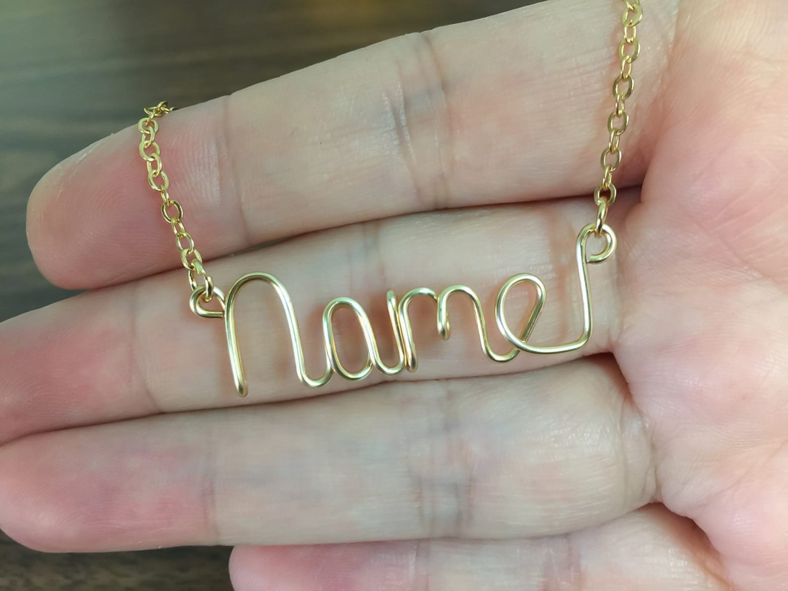 Name Necklace Personalized Necklace Wire Wrapped Necklace - Etsy