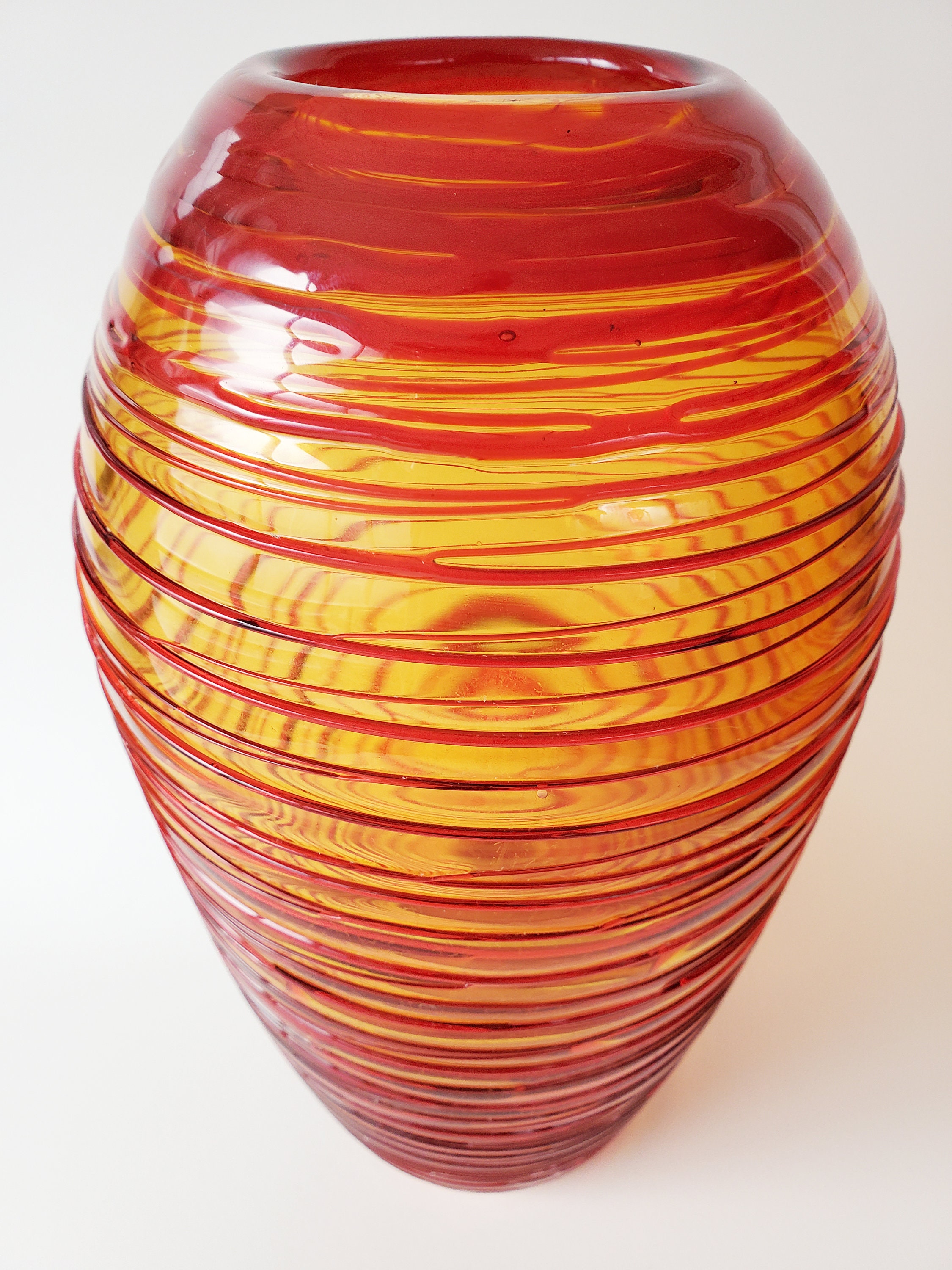 Vintage 1970s Venini Threaded Art Glass Vase Fulvio Bianconi - Etsy
