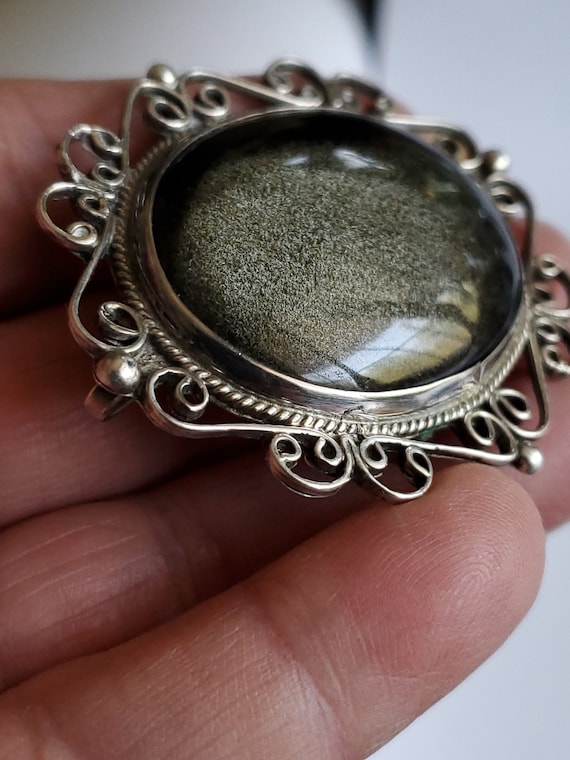 Antique Mexico Sterling Silver Brooch Pendant Silver … - Gem