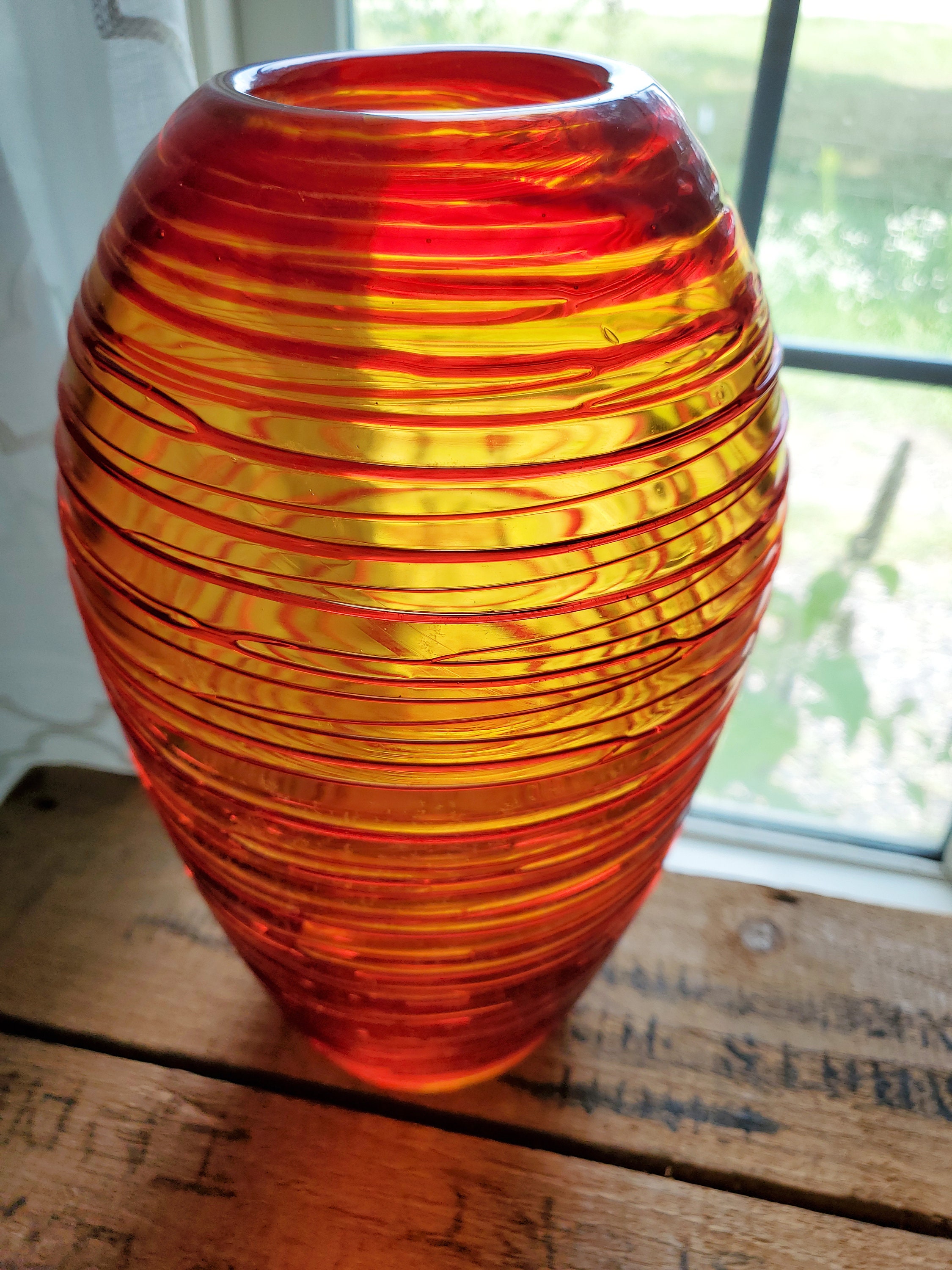 Vintage 1970s Venini Threaded Art Glass Vase Fulvio Bianconi - Etsy