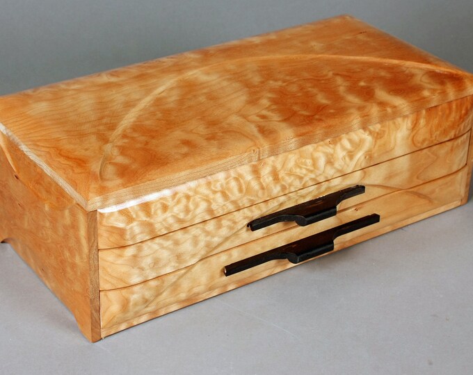 Contemporary Wood Jewelry Box - J2ldxwmq - in Quilted Western Maple by ...