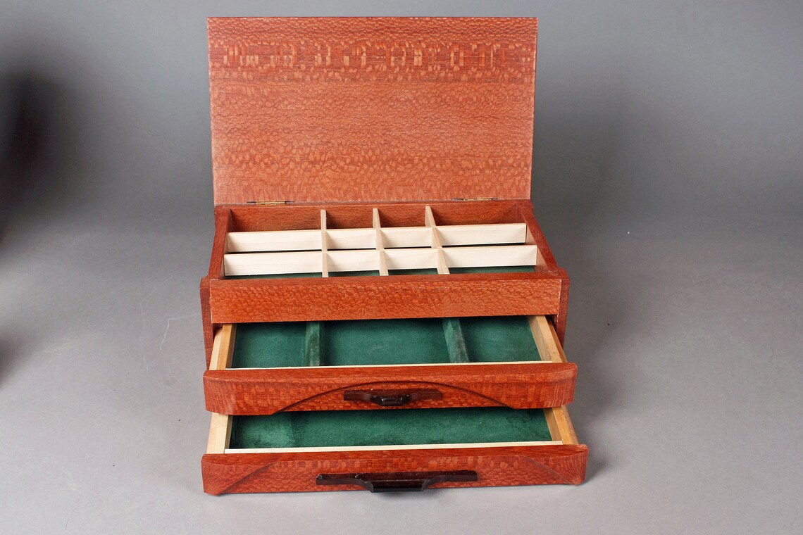 Contemporary Wood Jewelry Box - J2exlw - in Leopardwood by Ron Lentz - Etsy