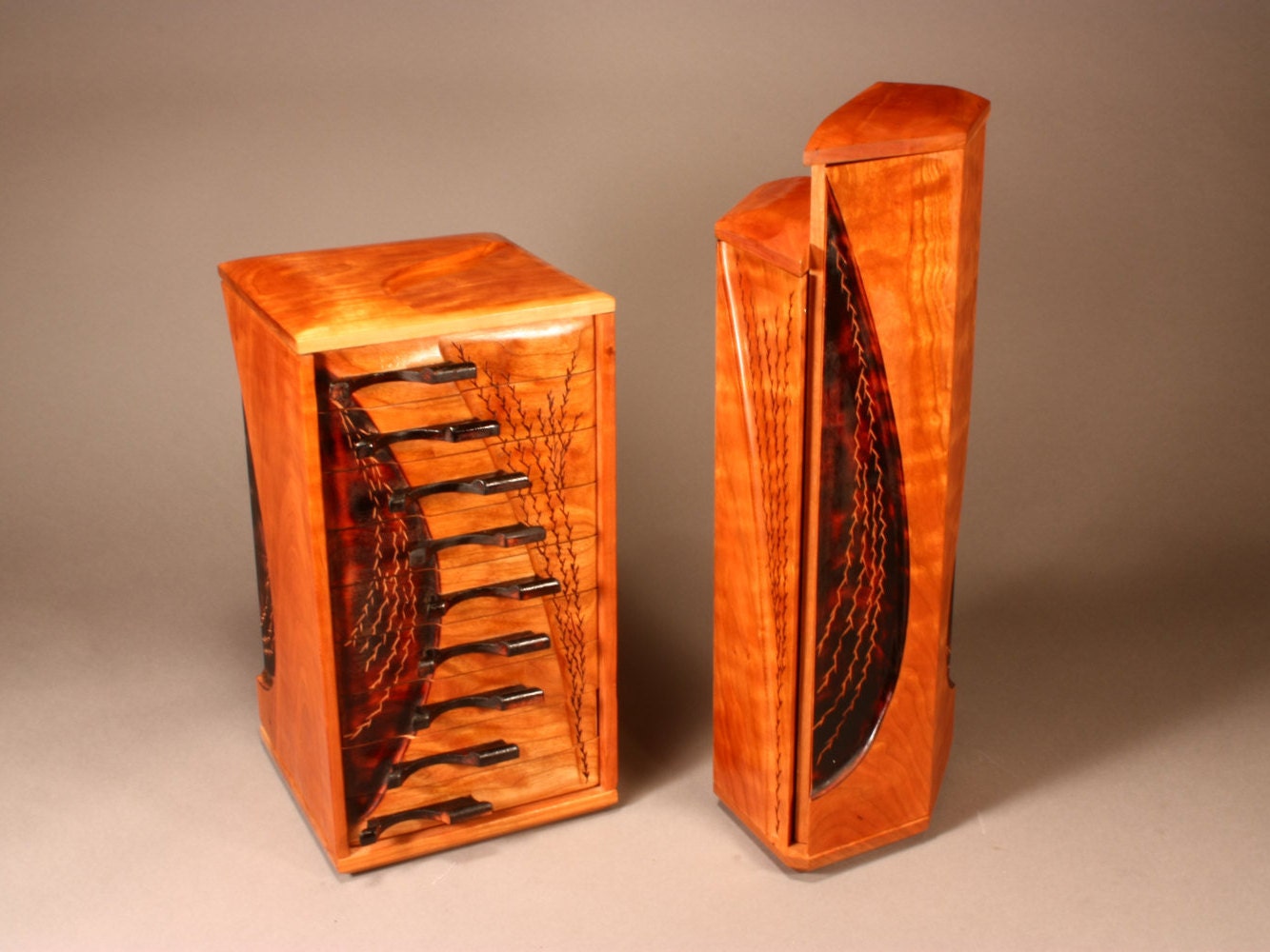 Jewelry Box- "cherry Suite" in Curly Cherry - Etsy